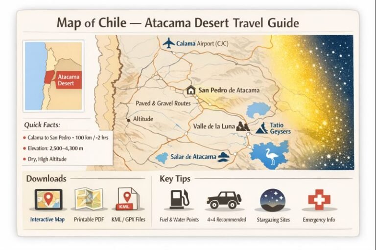 Atacama Desert Map — Chile Routes & Print