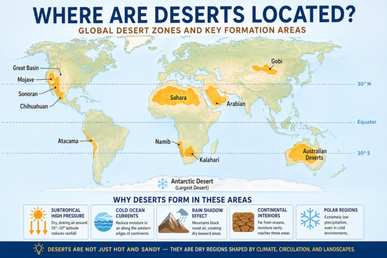 Where Are Deserts Located? Map & Key Zones
