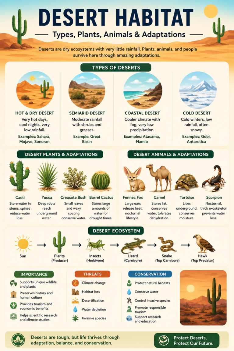 Desert Habitat: Types, Plants, Animals & Adaptations