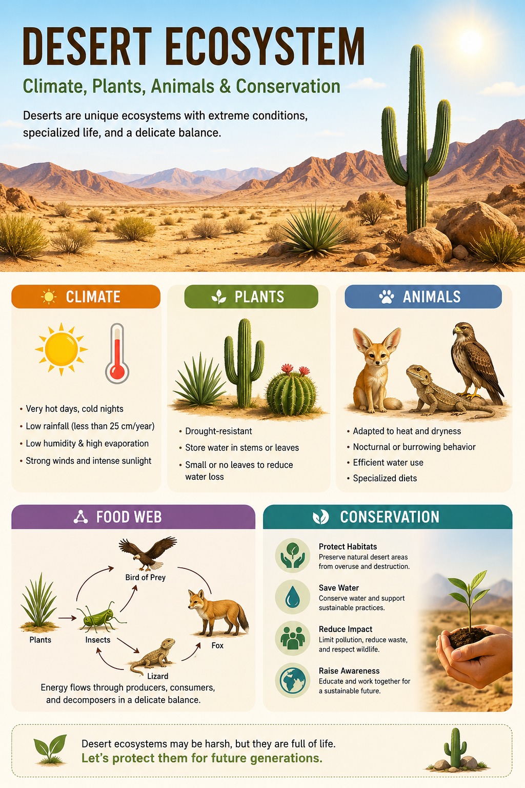 Desert Ecosystem: Climate, Plants, Animals & Conservation